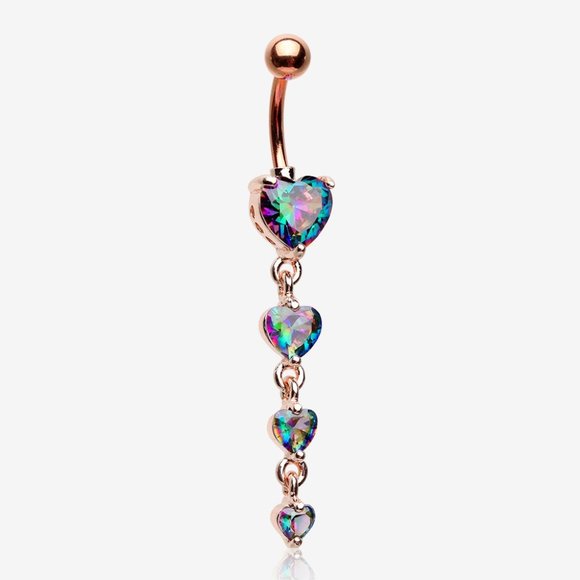 BM25 | Jewelry | Rose Gold Radiant Heart Sparkle Cascade Chandelier ...